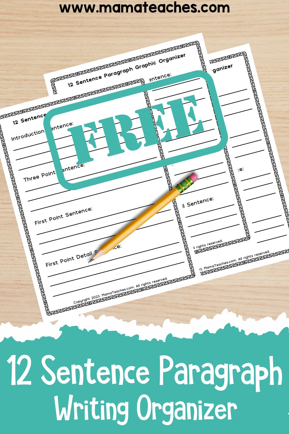 Free 12 Sentence Paragraph Graphic Organizer - Mama Teaches