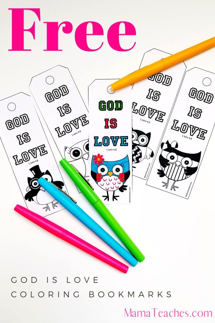 Free Printable God is Love Coloring Bookmarks for Kids - Mama Teaches
