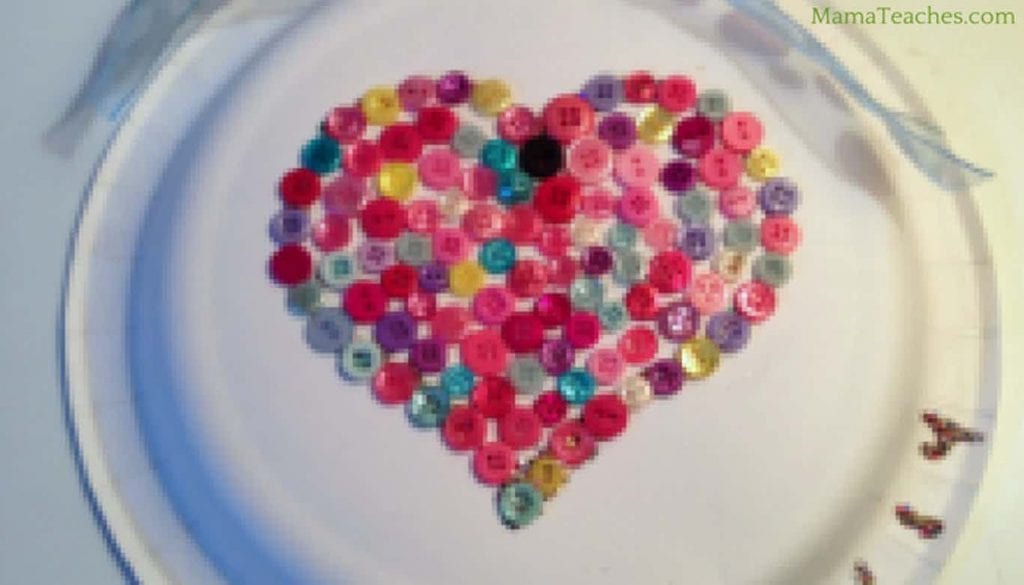 Button Heart Craft for Kids - Mama Teaches