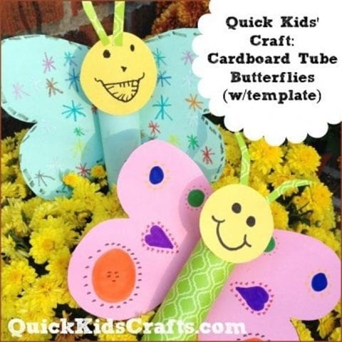 Cardboard Tube Butterfly Craft - Mama Teaches