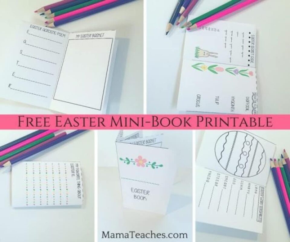 Easter Printable for Kids: Foldable Easter Mini Activity Book