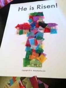 Easter Tissue Paper Cross Craft Activity for Kids - Mama Teaches