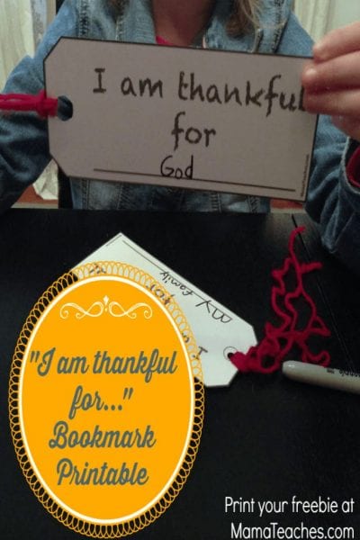 Friday Freebie: “I Am Thankful For…” Free Thanksgiving Bookmarks - Mama ...