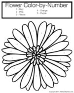 Flower Color By Number Coloring Page - Mama Teaches