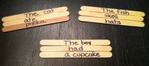 How to Build Words and Silly Sentences with Craft Sticks - Mama Teaches