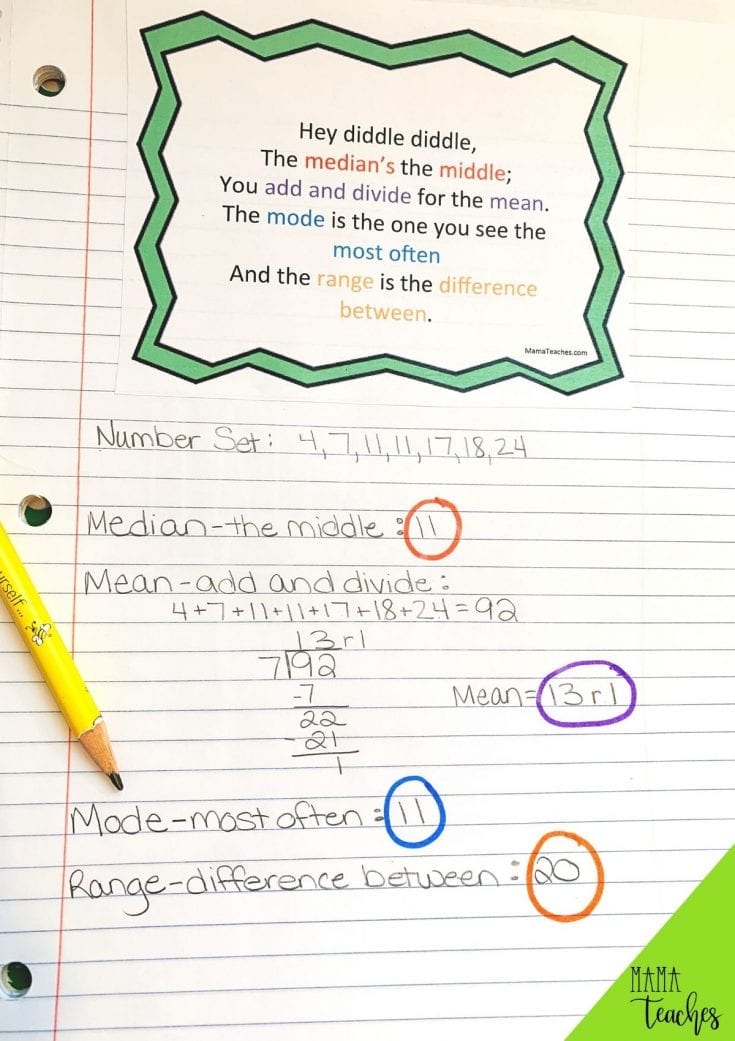 Free Math Printable: Mean, Median, Mode, and Range - Mama Teaches