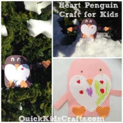 Penguin Heart Craft for Kids - Mama Teaches