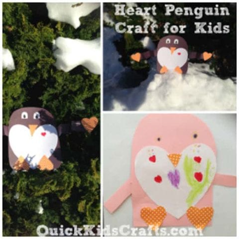 Penguin Heart Craft for Kids - Mama Teaches
