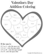 Valentine’s Day Heart Addition Coloring Sheet Printable - Mama Teaches