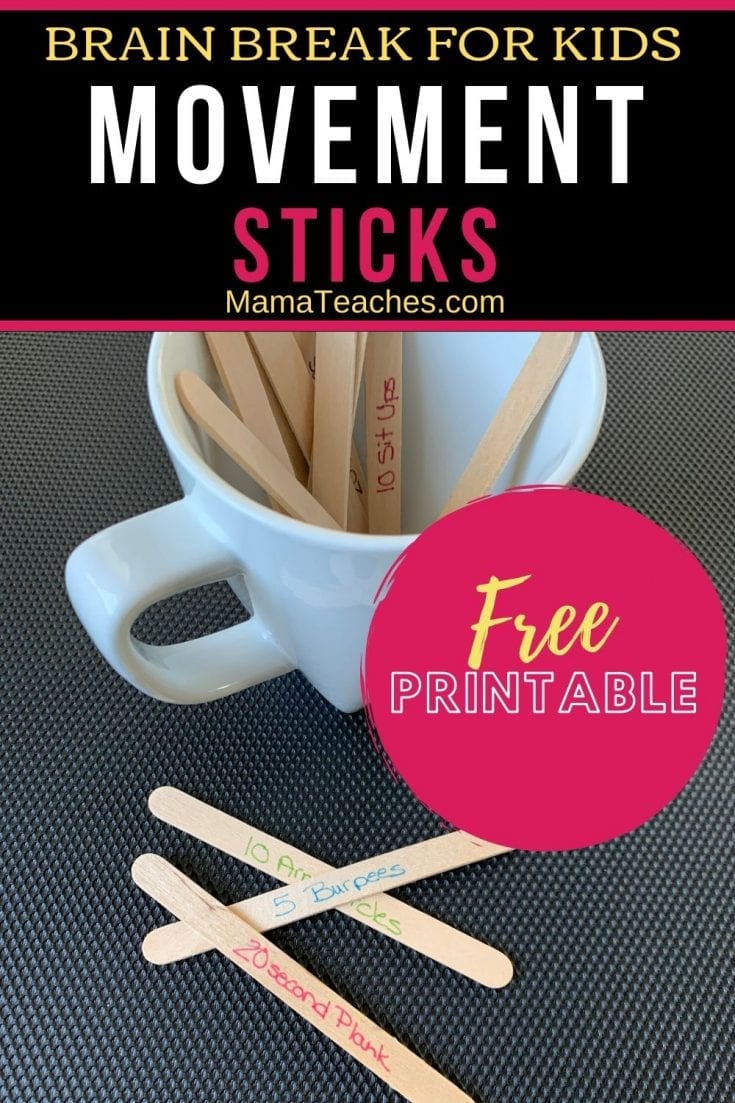Movement Sticks to Get Kids Moving - Mama Teaches