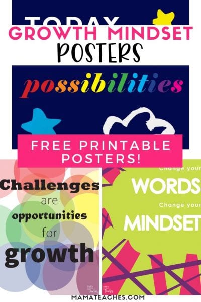 Growth Mindset Posters - Free Printables - Mama Teaches