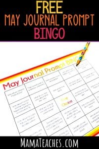 May Writing Prompts BINGO {Free Printable} - Mama Teaches