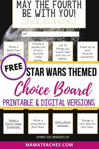 May the 4th Be with You Choice Board {Free Digital & PDF Versions ...