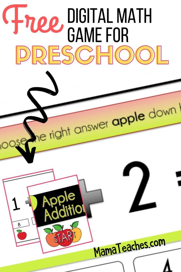 Apple Addition Digital Math Game - Mama Teaches