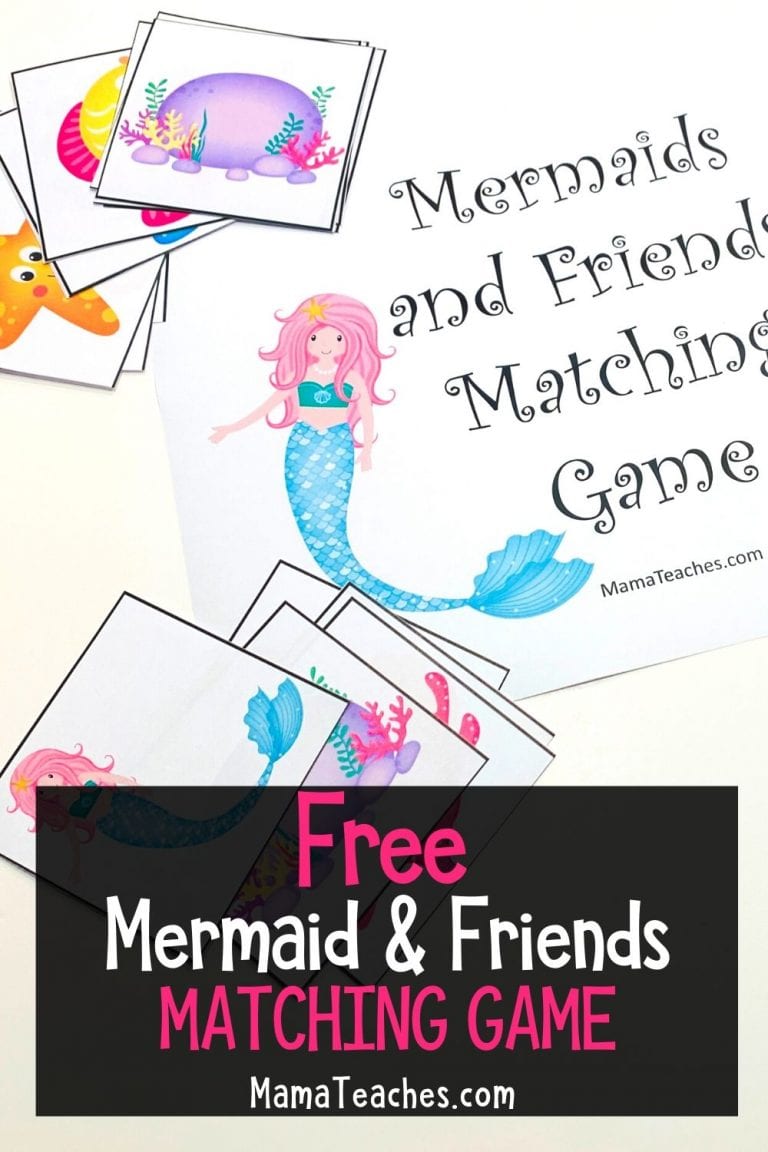 {Free} Printable Mermaid Matching Game - Mama Teaches