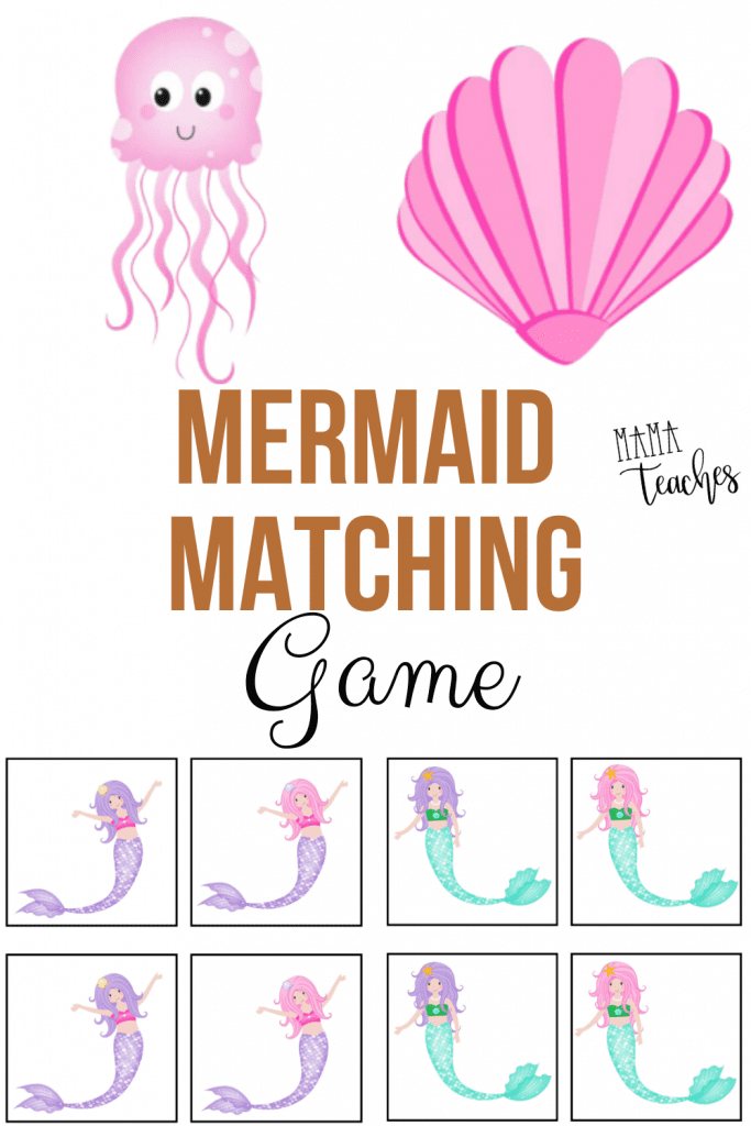 {Free} Printable Mermaid Matching Game - Mama Teaches