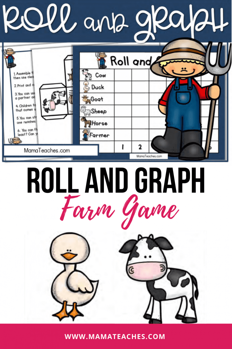 Roll and Graph Farm Math Game - Mama Teaches