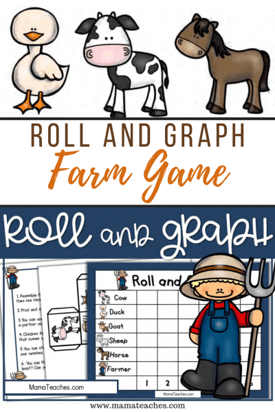 Roll and Graph Farm Math Game - Mama Teaches