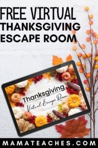 Thanksgiving Virtual Escape Room - Mama Teaches