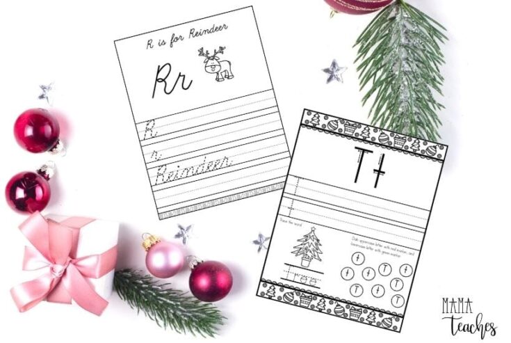 Christmas Alphabet Handwriting Worksheets - Mama Teaches