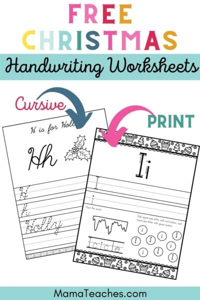 Christmas Alphabet Handwriting Worksheets - Mama Teaches