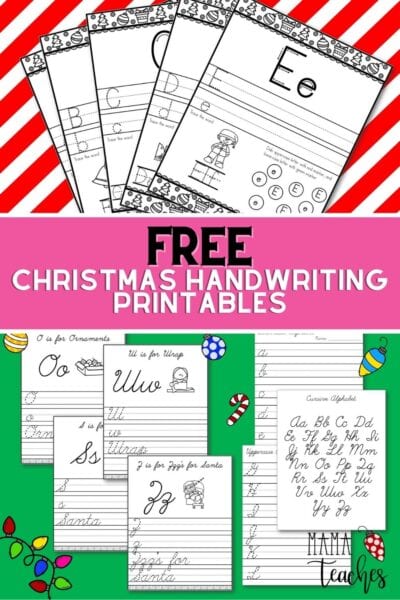 Christmas Alphabet Handwriting Worksheets - Mama Teaches