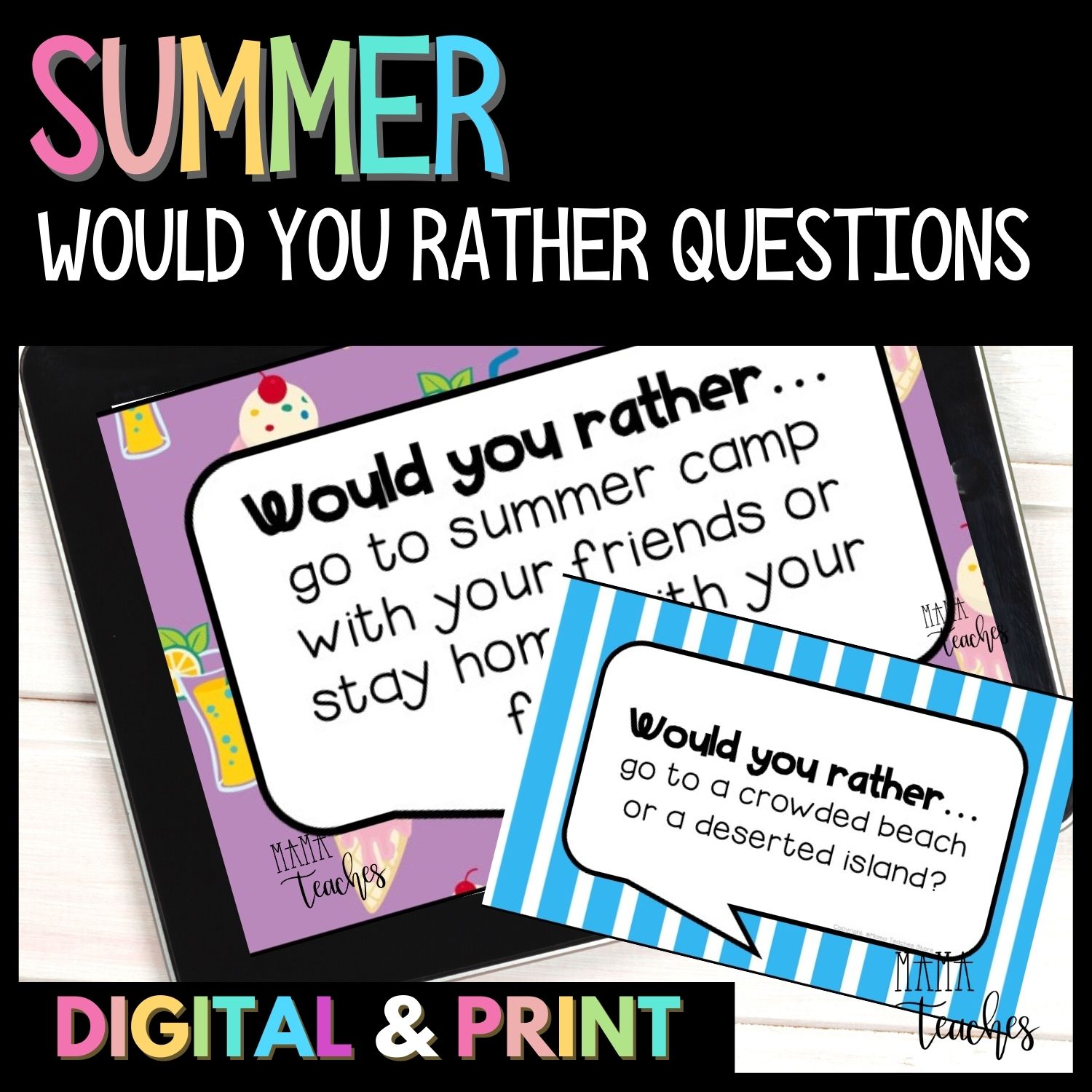 25 Summer Would You Rather Questions for Kids - Mama Teaches