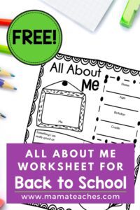 {Free} Getting to Know You Worksheet for Back to School - Mama Teaches