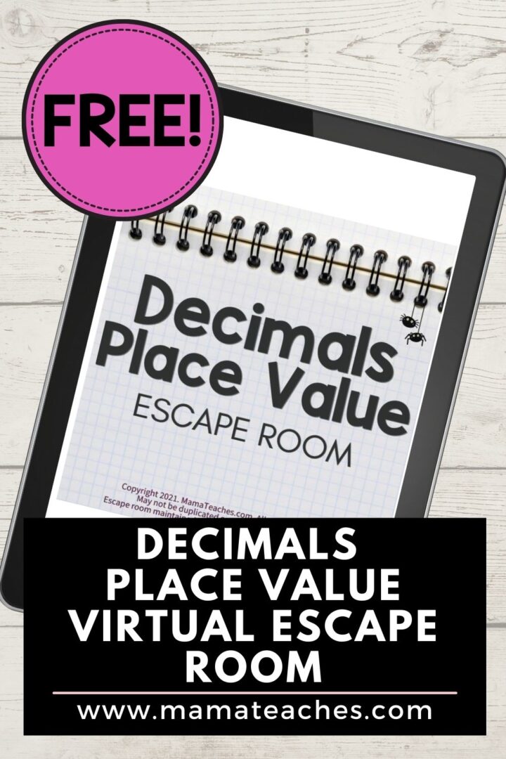 {FREE} Decimals Place Value Digital Escape Room - Mama Teaches