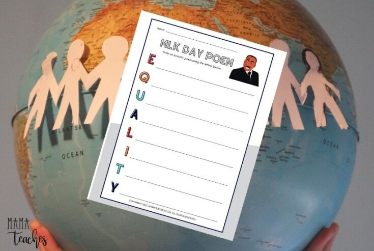 MLK Day Acrostic Poem Freebie - Mama Teaches