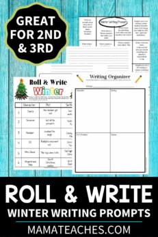 Winter Roll and Write: Christmas Writing Prompts - Mama Teaches