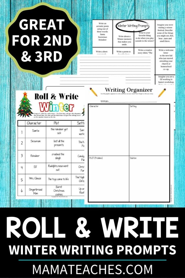 Winter Roll and Write: Christmas Writing Prompts - Mama Teaches