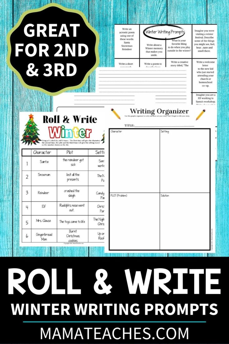 Winter Roll and Write: Christmas Writing Prompts - Mama Teaches