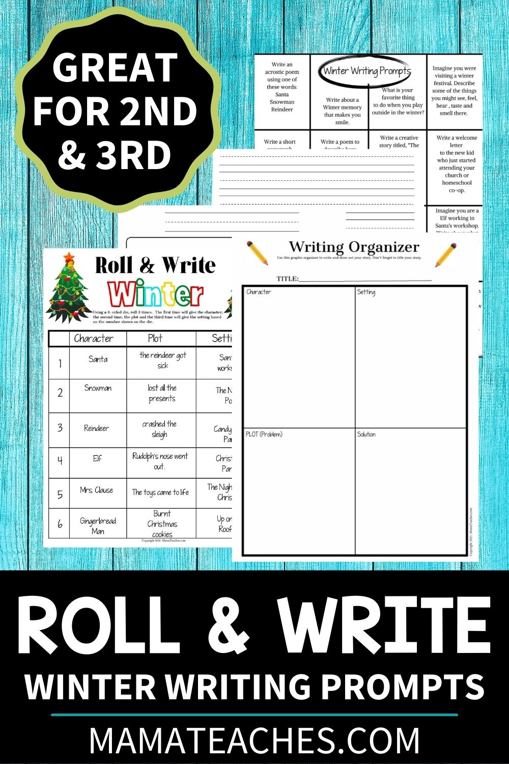 Winter Roll and Write: Christmas Writing Prompts - Mama Teaches
