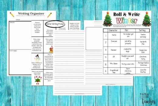 Winter Roll and Write: Christmas Writing Prompts - Mama Teaches