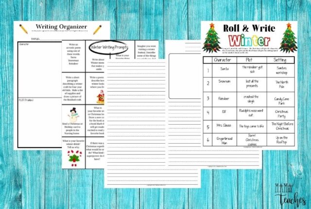 Winter Roll and Write: Christmas Writing Prompts - Mama Teaches