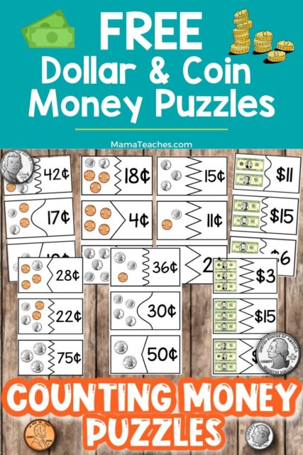 Free Counting Money Puzzles - Mama Teaches