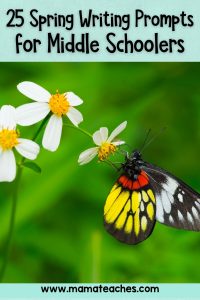 25 Spring Writing Prompts for Middle Schoolers - Mama Teaches