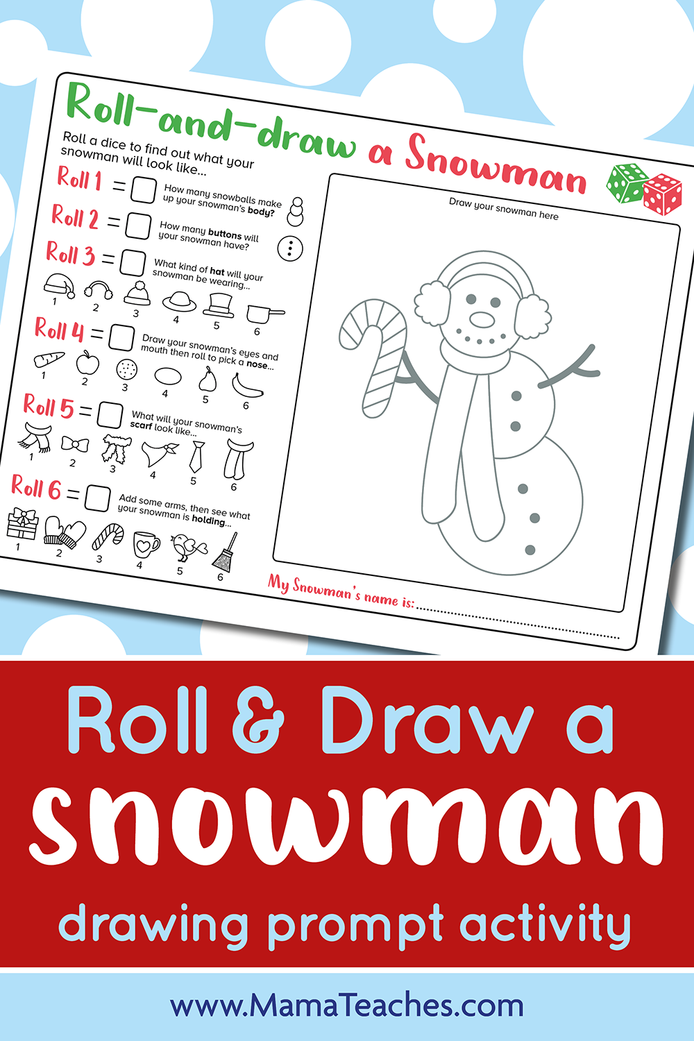 Snowman Printable Activity - Mama Teaches