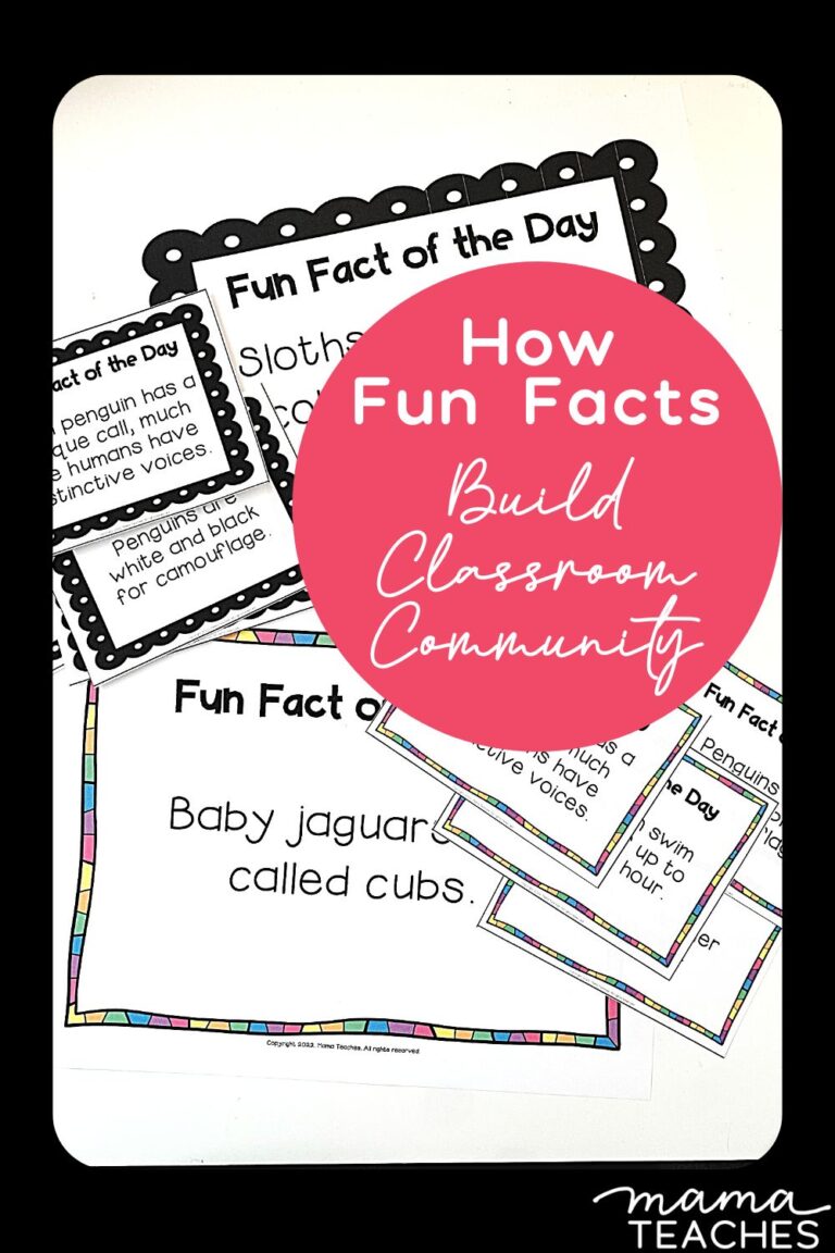 How a Fun Fact of the Day Can Build Classroom Community - Mama Teaches