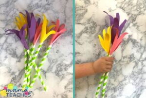 Mother's Day Handprint Flowers Craft - Mama Teaches