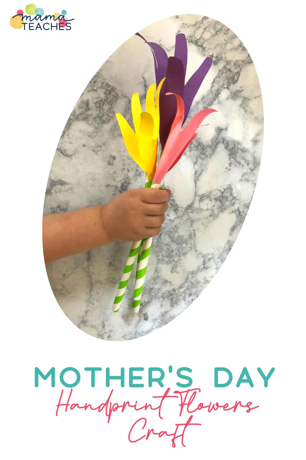 Mother's Day Handprint Flowers Craft - Mama Teaches