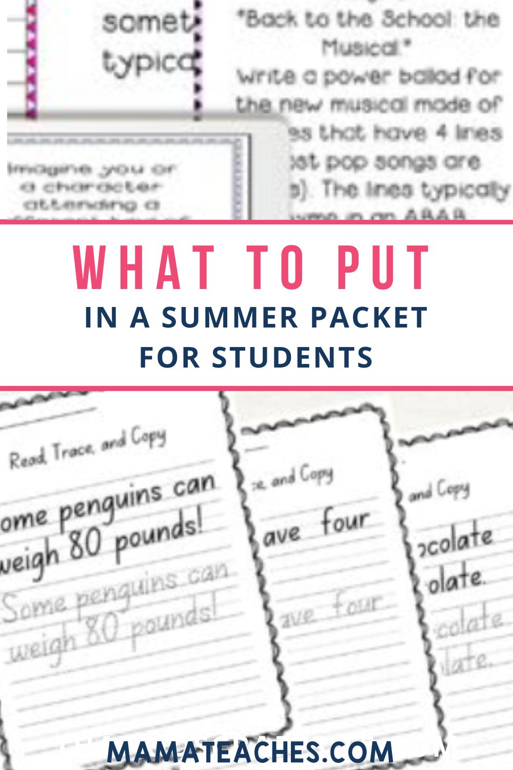 What to Put in a Summer Packet for Students - Mama Teaches