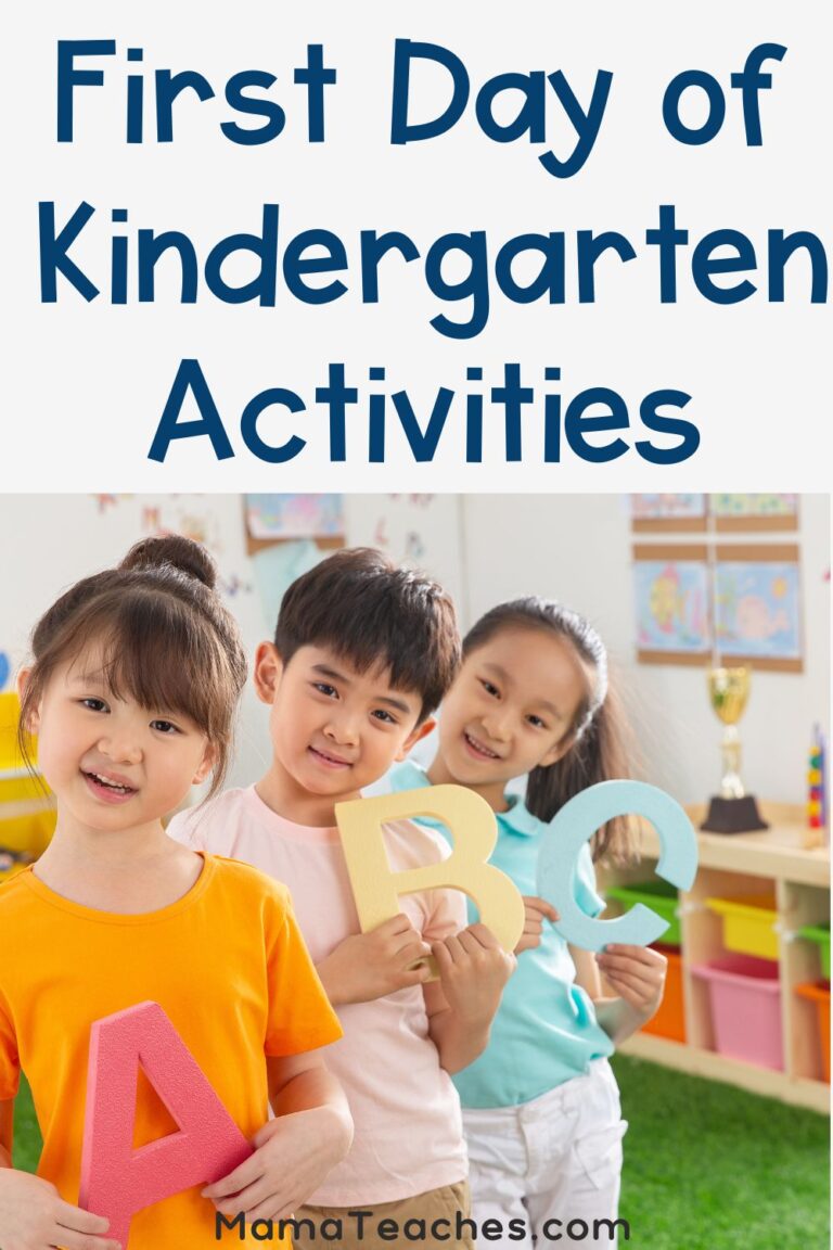First Day of Kindergarten Activities - Mama Teaches