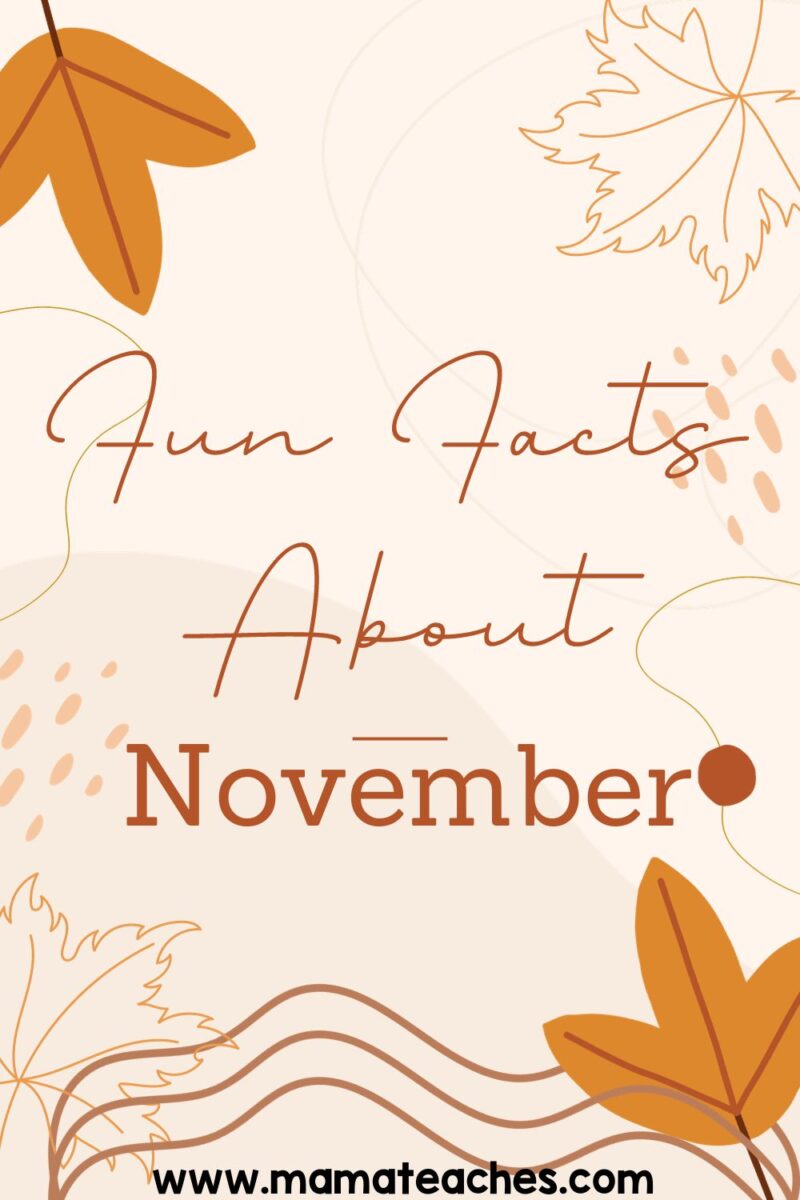 Fun Facts About November for Kids - Mama Teaches