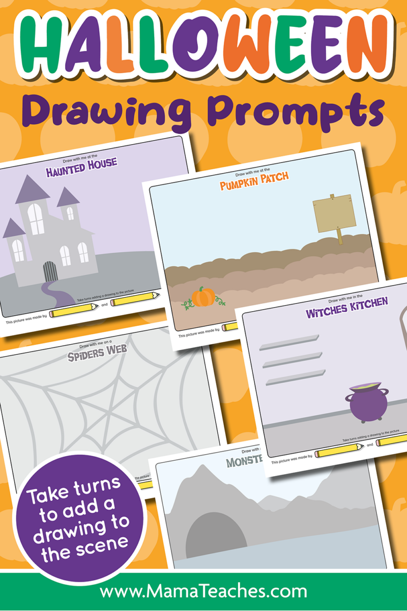 Halloween Drawing Prompts for Kids - Mama Teaches
