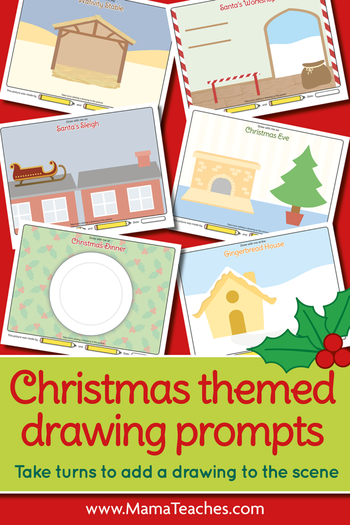 Christmas Drawing Prompts - Mama Teaches
