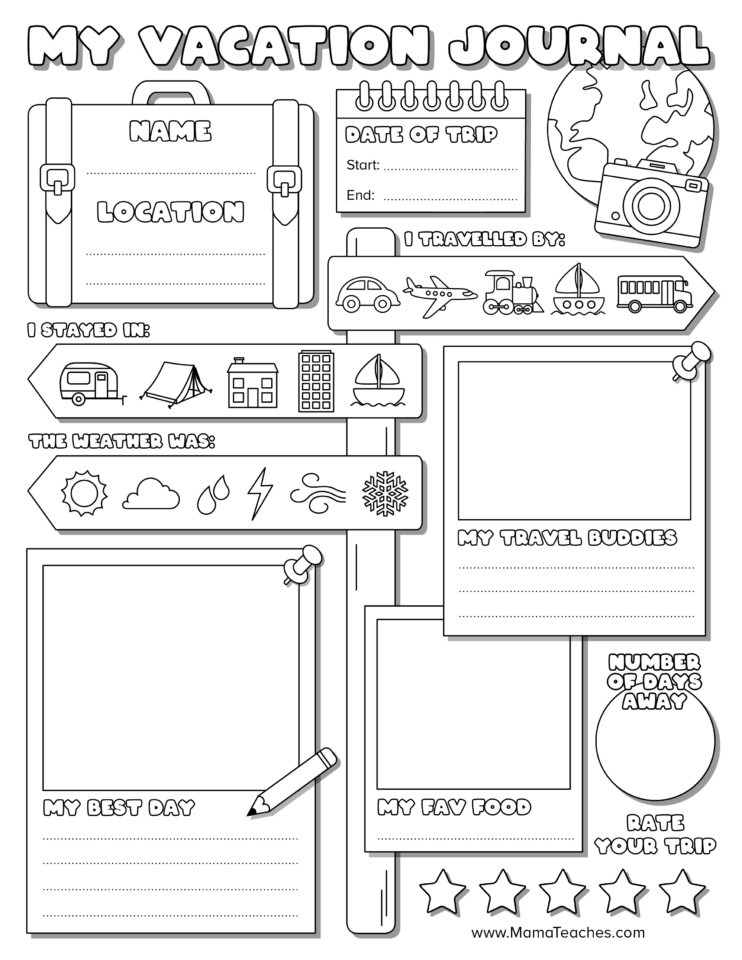 Printable Travel Journal for Kids - Mama Teaches