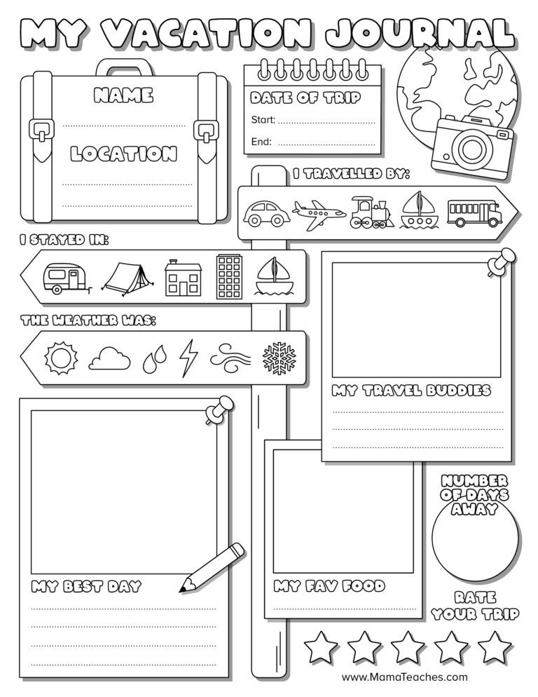 Printable Travel Journal for Kids - Mama Teaches
