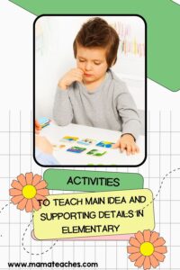 Activities to Teach Main Idea and Supporting Details in Elementary ...